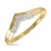 stor zirkon ring i 14 karat guld med rhodium
