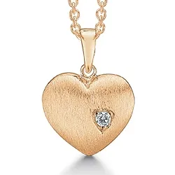 hjerte Halskæde med vedhæng i forgyldt sølv