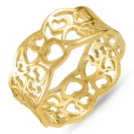 hjerte ring i forgyldt sølv