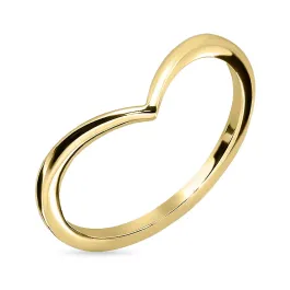 V ring i forgyldt sølv