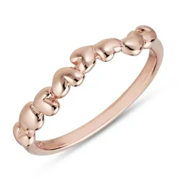 Kollektionsprøve hjerte ring i rosabelagt sølv