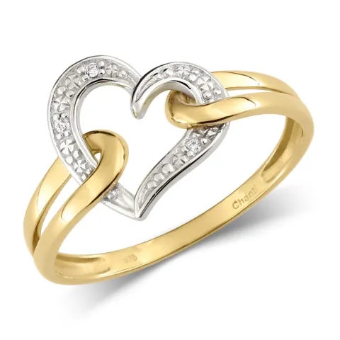 Kollektionsprøve hjerte ring i 9 karat guld