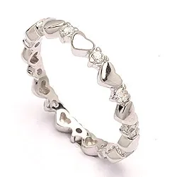 Smal hjerte ring i sølv